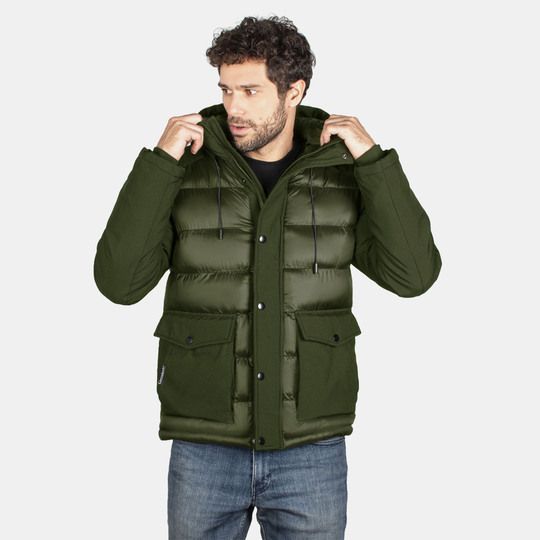 Greenlander Hombre Chamarra Verde Olivo Solapa Bolsillos Greenlander M ...